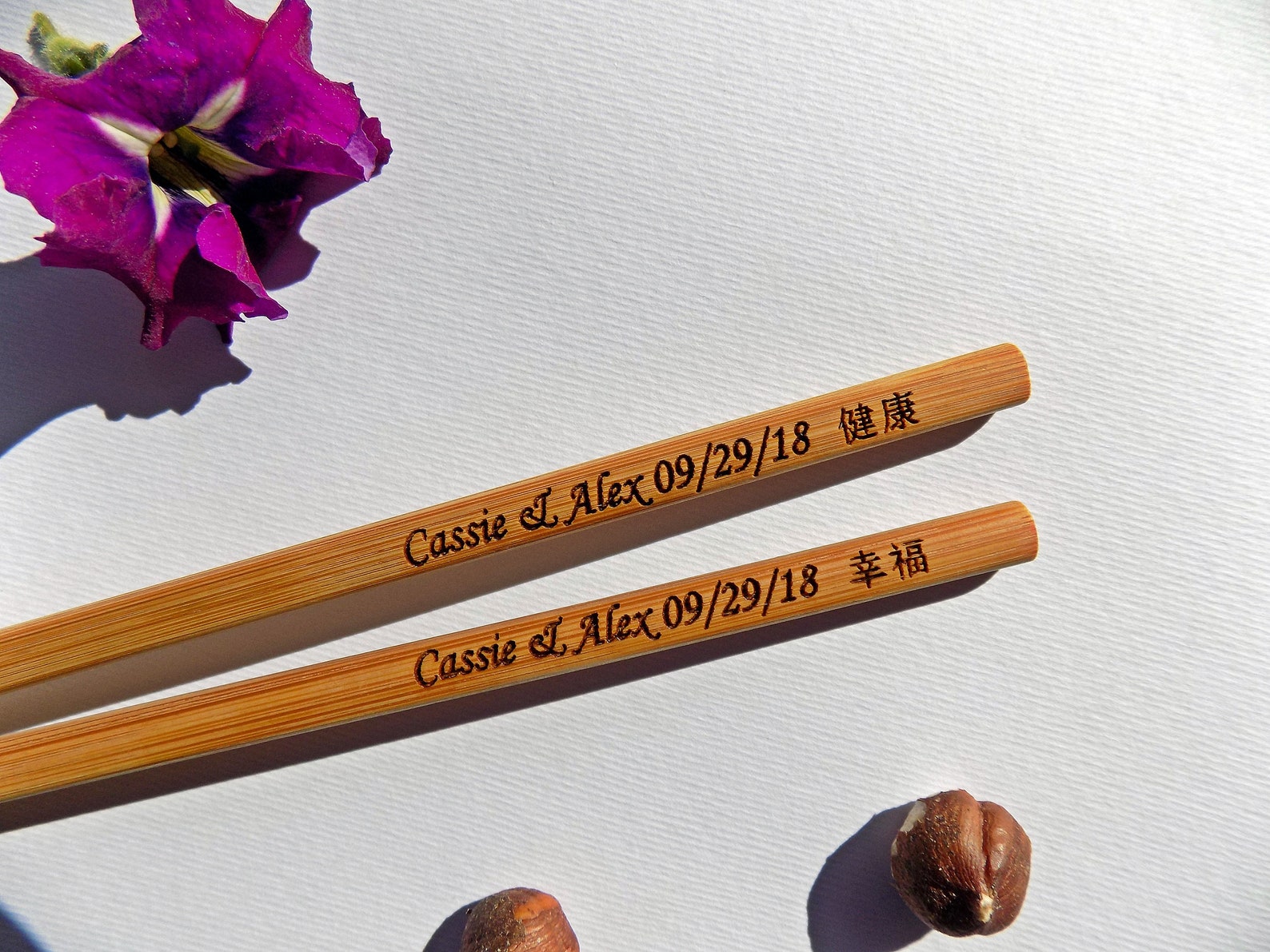 Personalized Bamboo Wedding Favor Chopsticks: Engraved Party Gift - Etsy