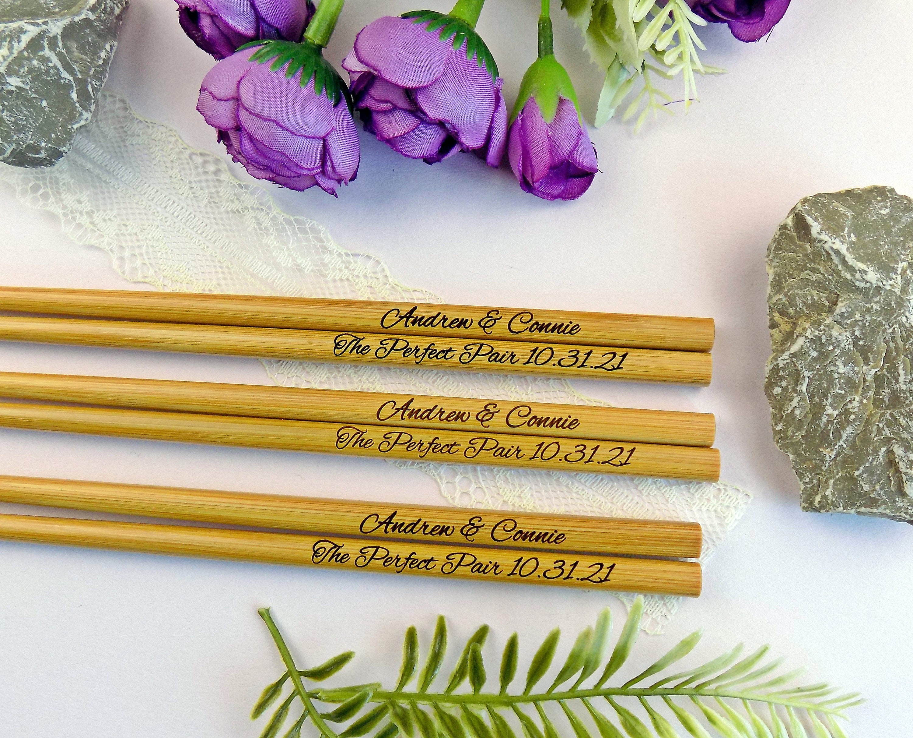 New Personalized Chopsticks Save the date Wedding Favor | Etsy