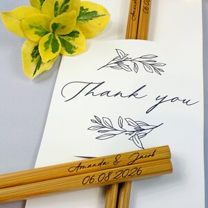 Personalized Bamboo Chopsticks: Engraved Wedding Favors (min. Order ...