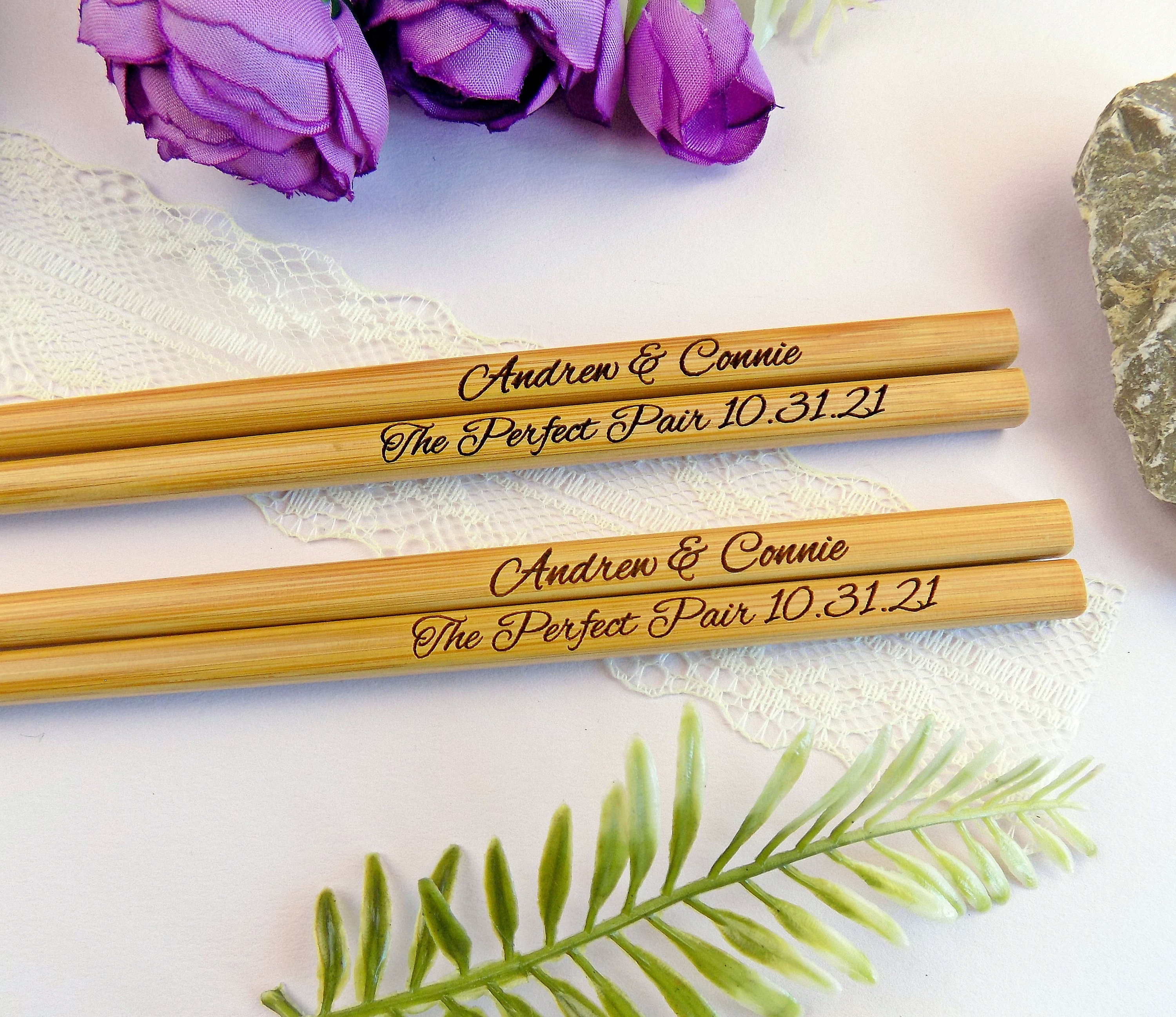 New Personalized Chopsticks Save the date Wedding Favor | Etsy