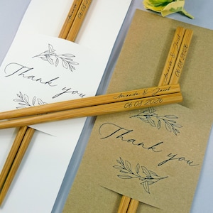 Personalized Bamboo Chopsticks: Engraved Wedding Favors (min. Order ...