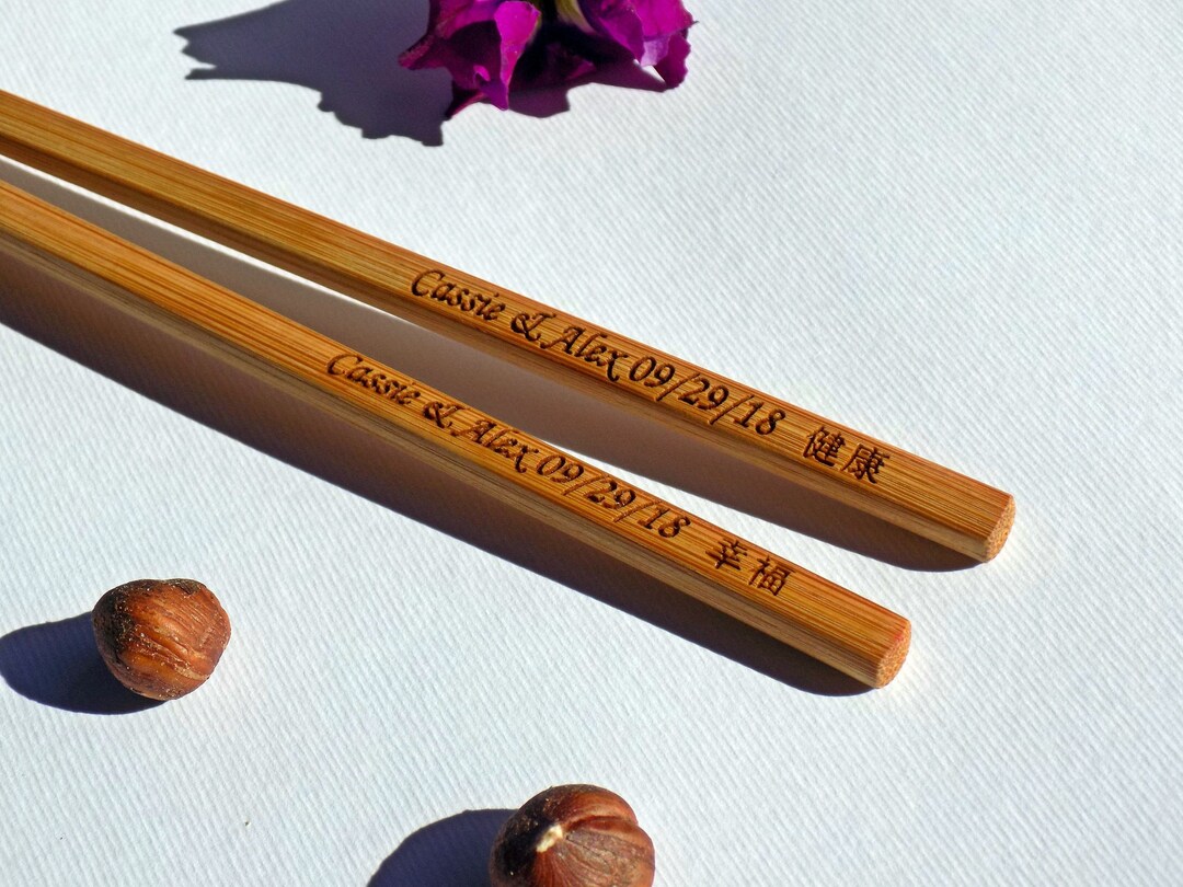 Personalized Bamboo Wedding Favor Chopsticks: Engraved Party Gift - Etsy