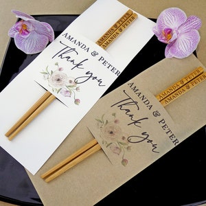 Engraved Bamboo Chopsticks: Personalized Wedding Favors, Save the Date ...