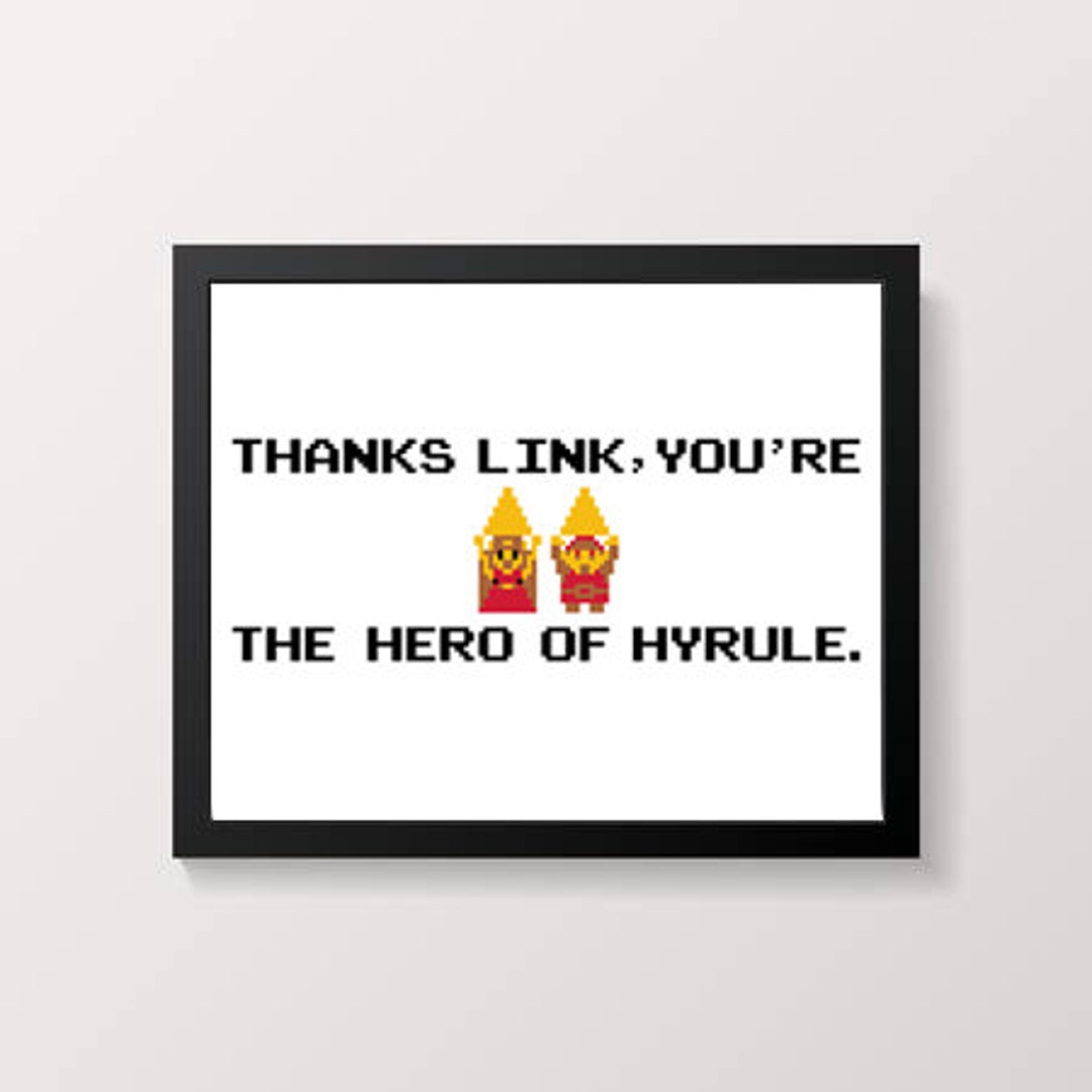 The Legend of Zelda End Screen Cross Stitch Pattern - White Background ...