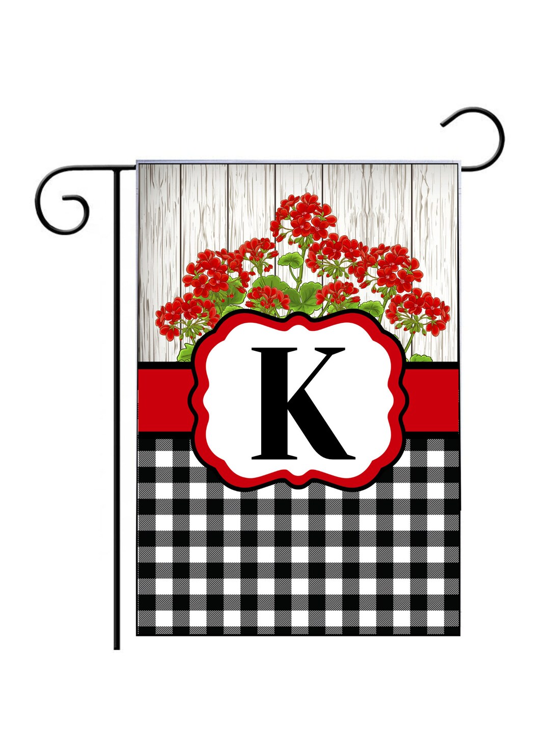 Geranium Personalized Garden Flag - Summer Welcome - DOUBLE SIDED Ready ...