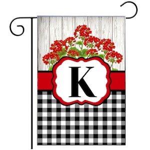 Geranium Personalized Garden Flag - Summer Welcome - DOUBLE SIDED Ready ...