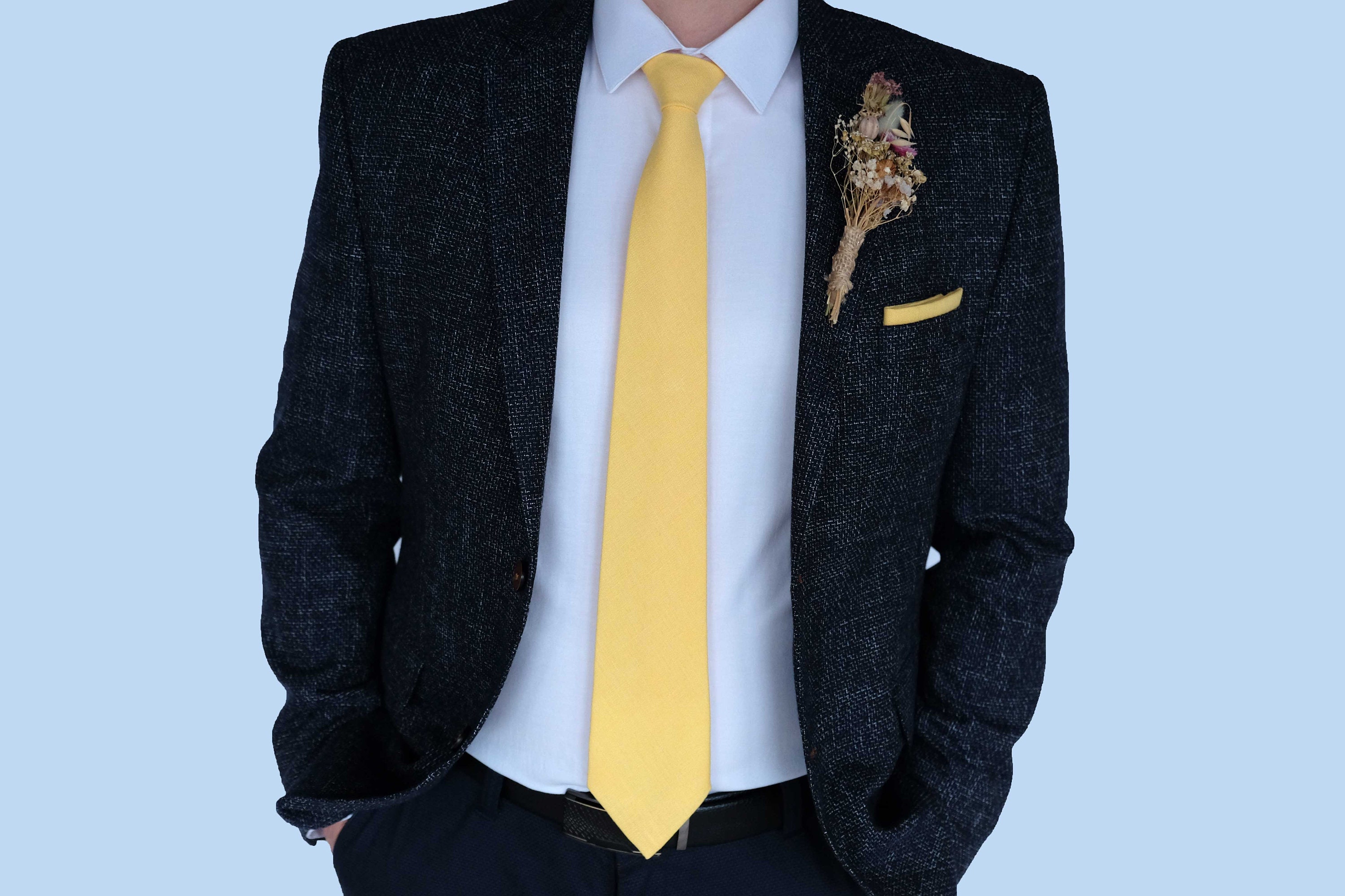 Black Suit Yellow Tie