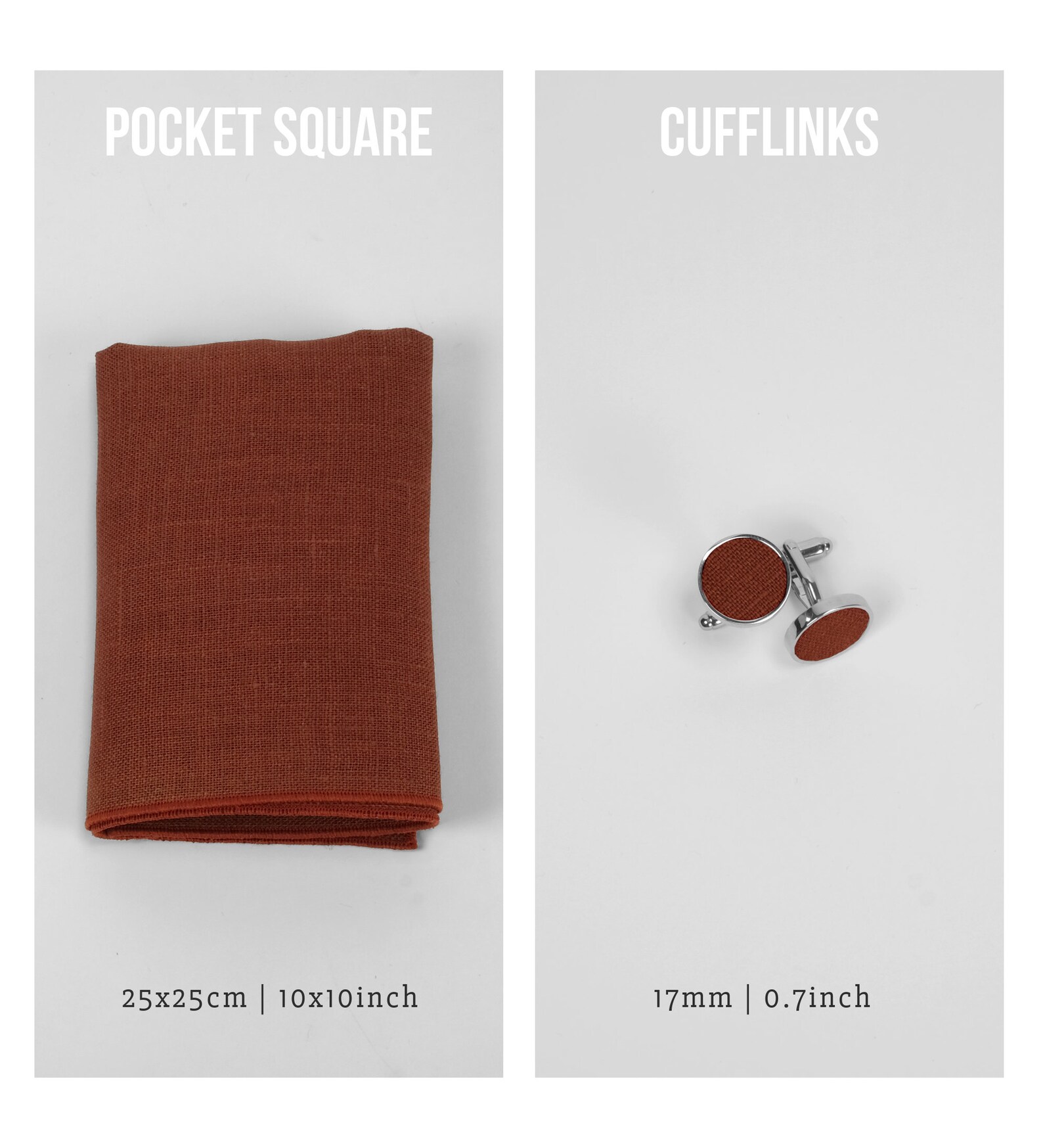 Burnt Orange Elastic Suspenders, Linen Bow Tie, Cufflinks Set - Etsy