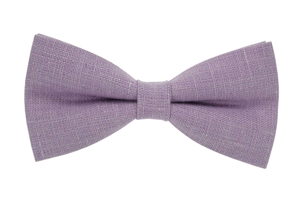 Dusty Lilac Bow Tie for Wedding / Linen Bow Tie for Men / Bow Tie Lilac ...
