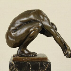 Bronze Sculpture Man Swimmer Statue Diver Modern Art Male Body Figure ...