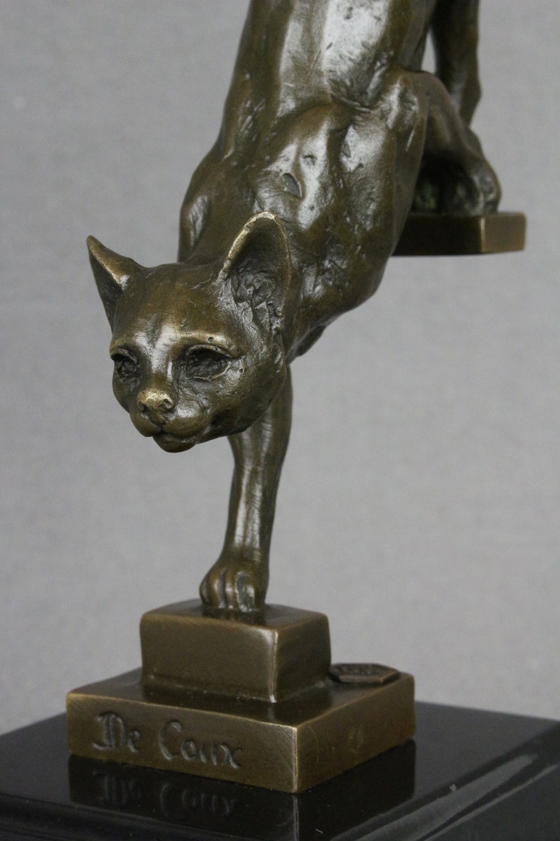 Bronze Cat Sculpture Modern Art Statue Figure Art Deco Cat - Etsy