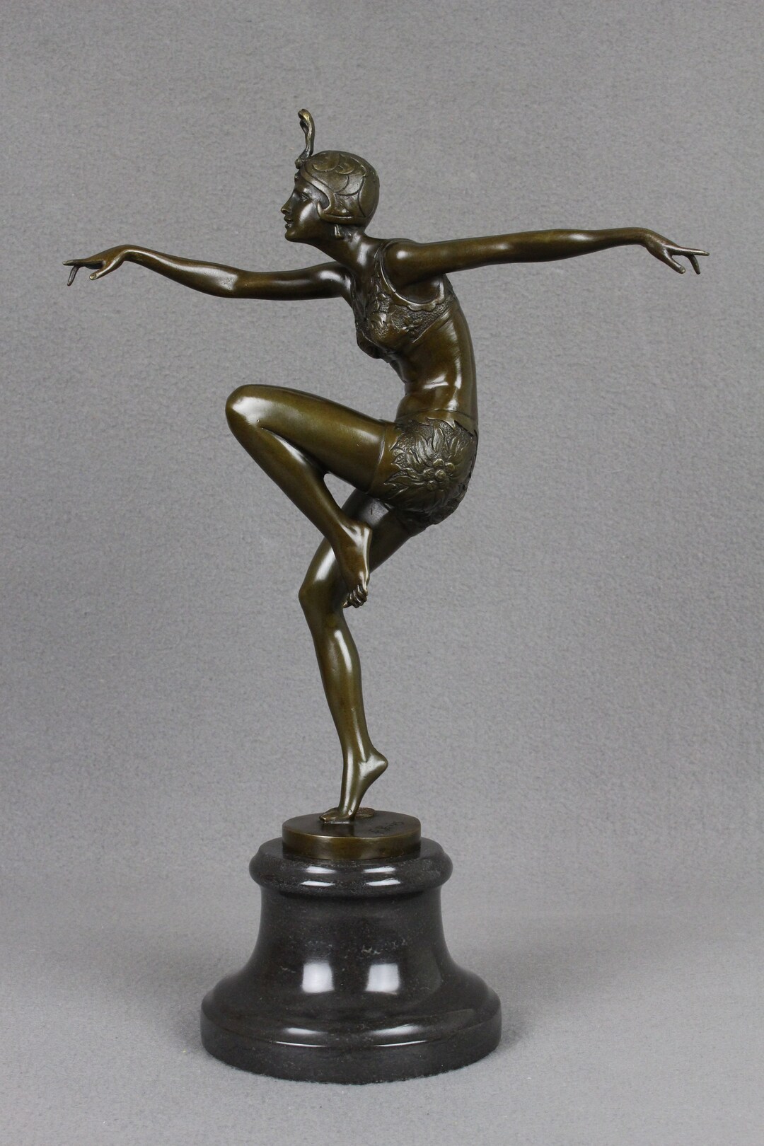 Large Bronze Art Deco Sculpture Female Dancer Statue Ferdinand Preiss