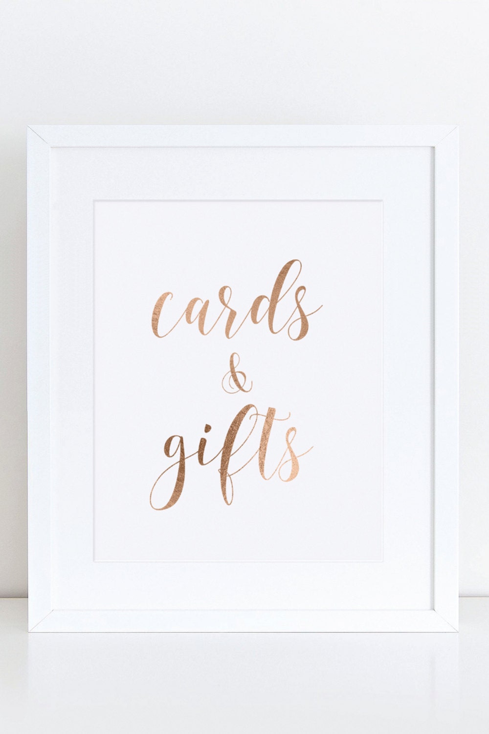Cards and Gifts Sign. Rose Gold Foil. Instant Download! Printable 8x10 ...