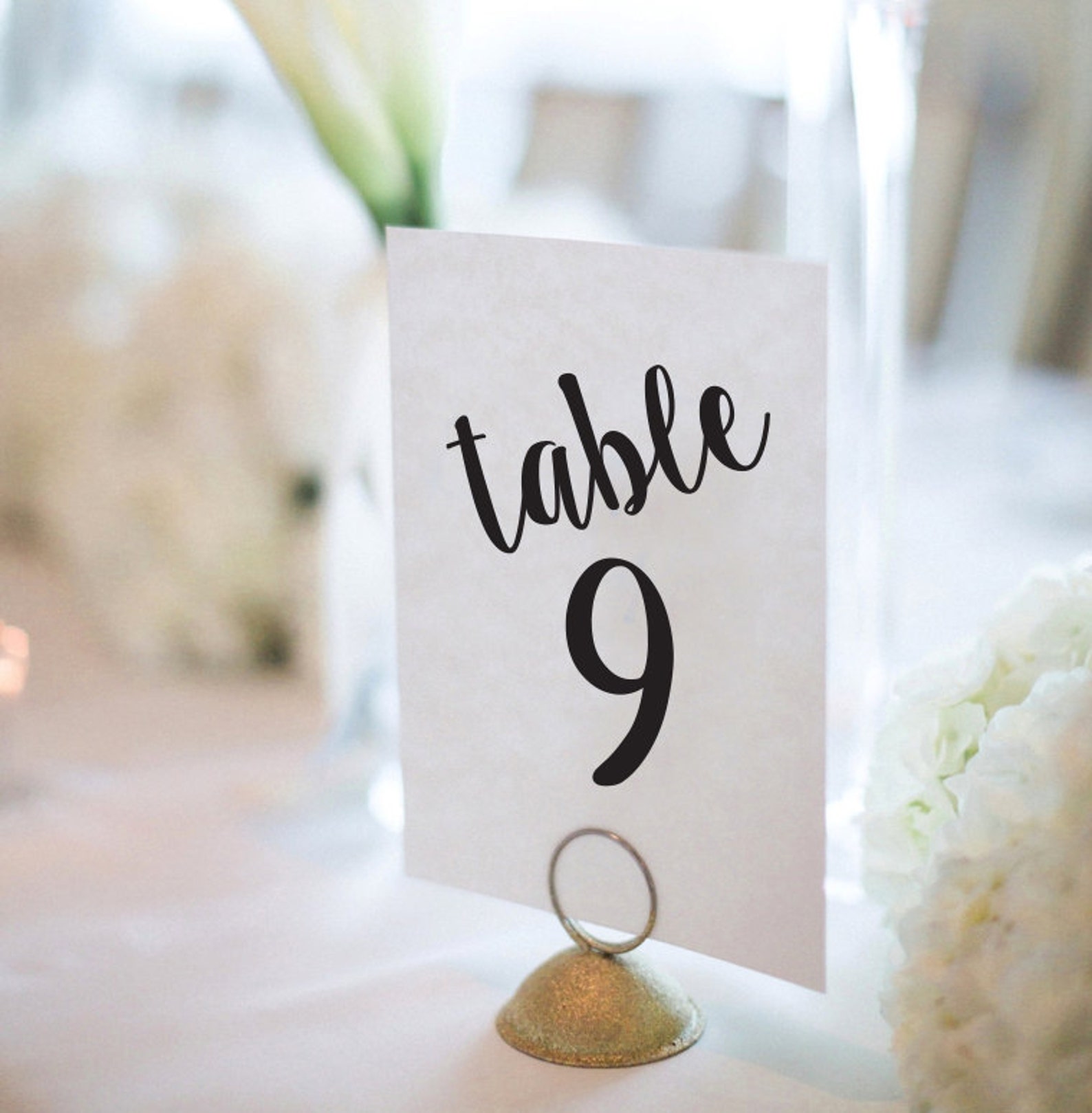Printable Wedding Table Numbers - Table Numbers 1-20 Size 4x6 - INSTANT ...
