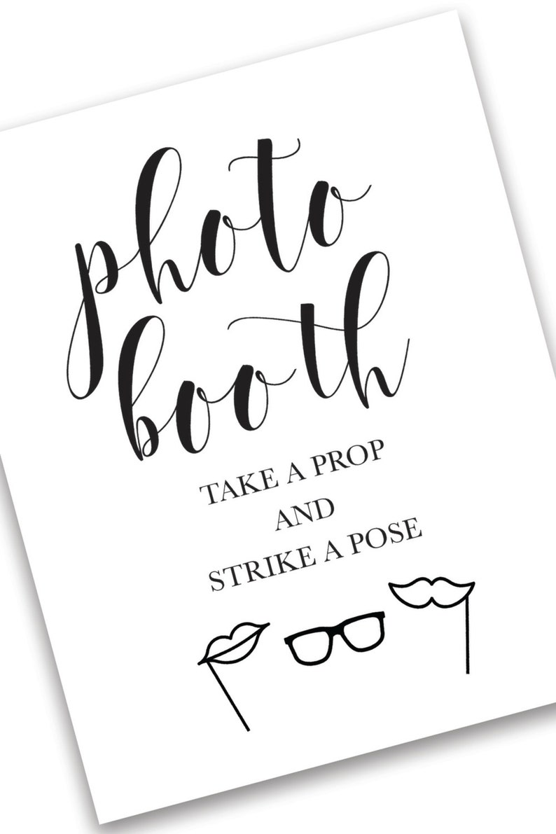 Photo Booth Sign - 8x10 Photo Booth Sign - Wedding Sign - Grab a Prop ...