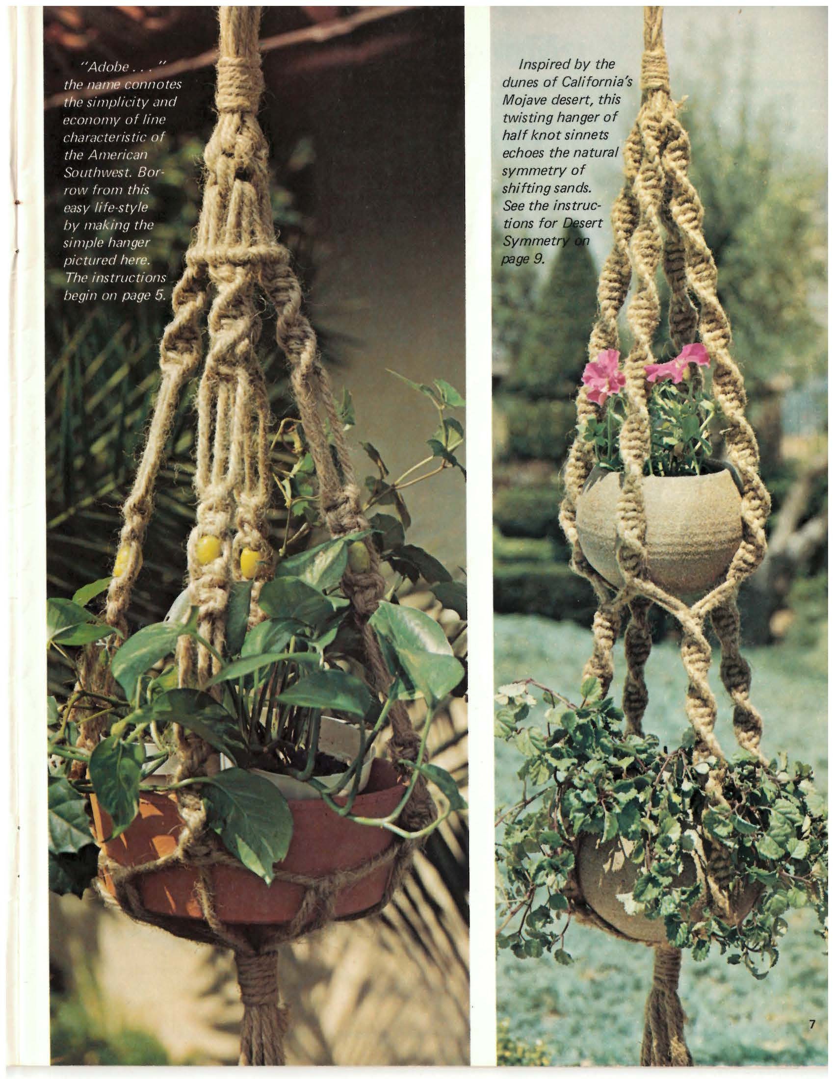 Vintage Macrame Pot Hangers Book From 1974 With 12 Patterns - Etsy