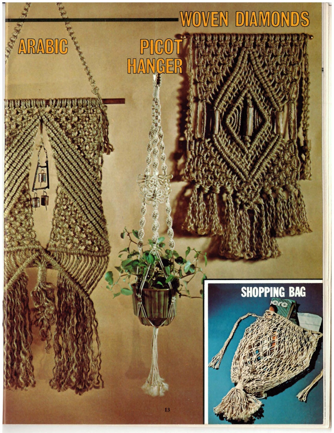 Vintage Macrame Book From 1975 With 12 Patterns - PDF Download - Etsy