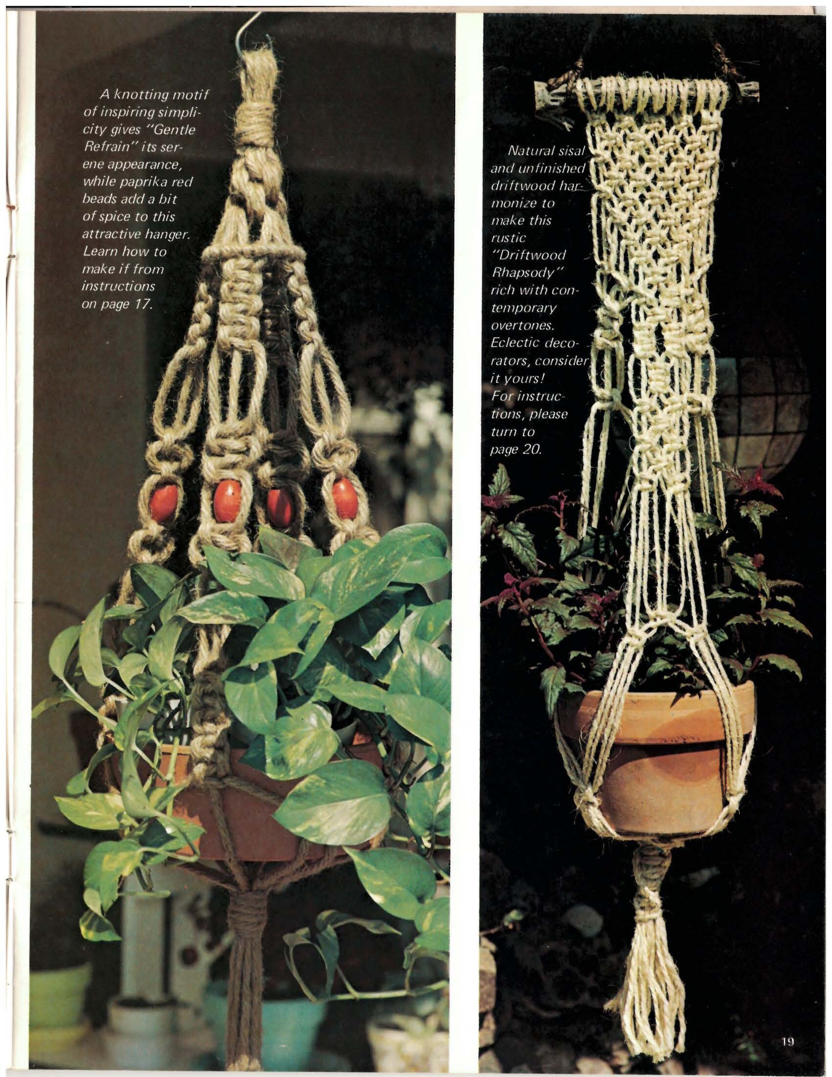 Vintage Macrame Pot Hangers Book From 1974 With 12 Patterns - Etsy
