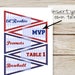 Baseball Pennant Flags DIY Editable Text Printable Download Baseball ...