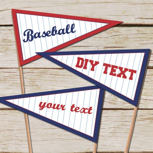 Baseball Pennant Flags DIY Editable Text Printable - Etsy
