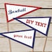 Baseball Pennant Flags - DIY Editable Text - Printable Download ...