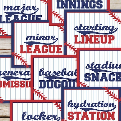 9 Baseball Party Signs INSTANT DOWNLOAD 2 Color Choices - Etsy