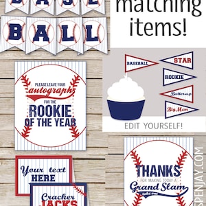 Baseball Pennant Flags - DIY Editable Text - Printable Download ...