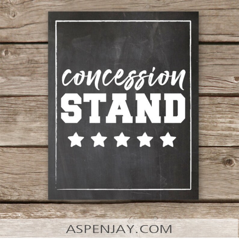 Concession Sports Sign - INSTANT DOWNLOAD - Concessions Chalkboard ...