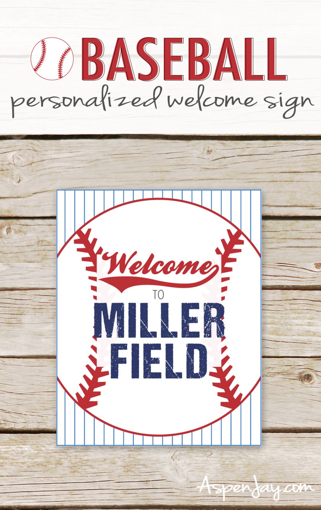 Baseball Welcome Sign - Personalized DIGITAL FILE - Baseball Birthday ...