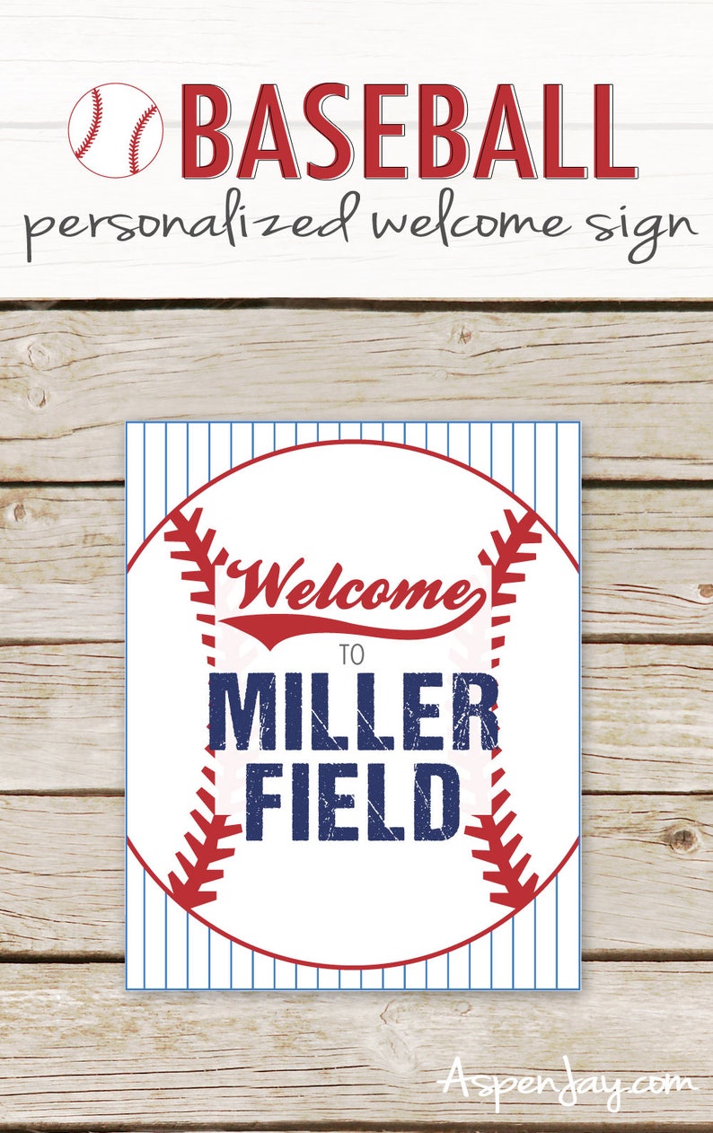 Baseball Welcome Sign Personalized DIGITAL FILE Baseball | Etsy