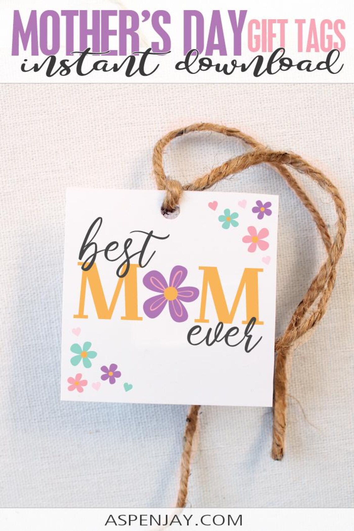 Mother's Day Tags Printable, INSTANT DOWNLOAD, Happy Mother's Day Gift ...