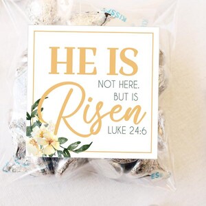 He is Risen Tags Printable, INSTANT DOWNLOAD, Easter Gift Tag, Sunday ...