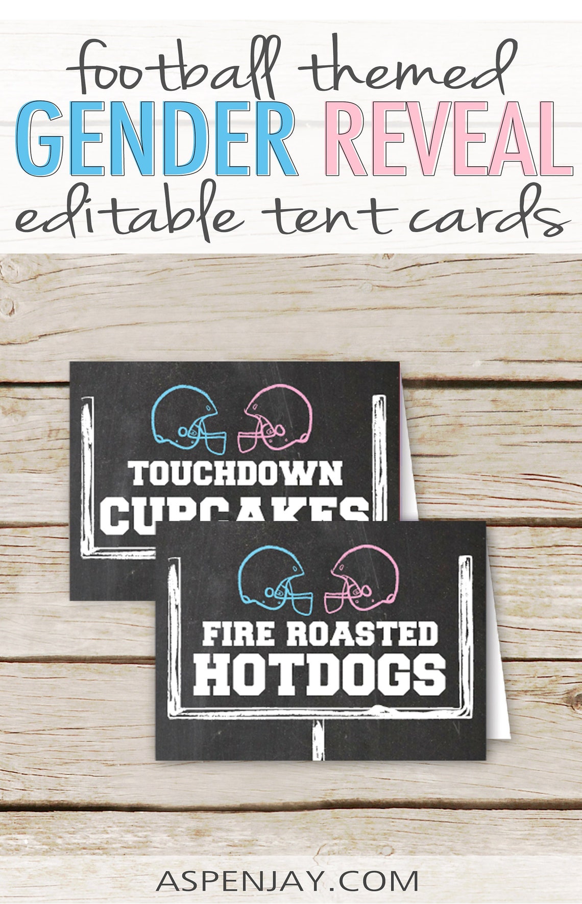 Football Tent Cards, DIY Editable Food Labels - Instant Download ...