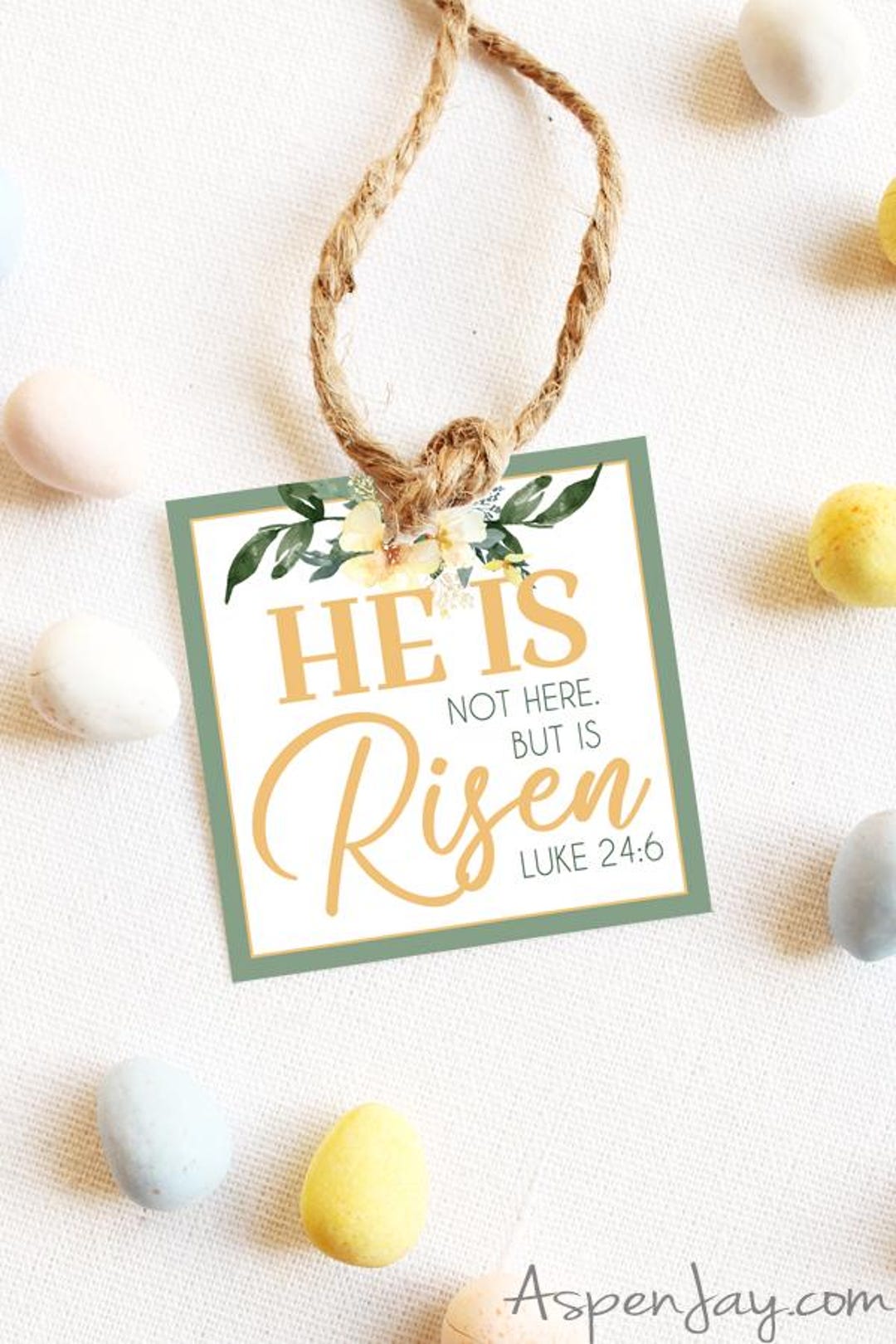 He is Risen Easter Printable Tags, INSTANT DOWNLOAD, Christian Easter ...