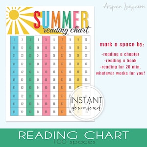 Summer Reading Charts for Kids - INSTANT DOWNLOAD - Reading Log for ...