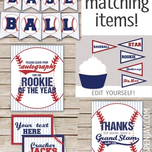 Baseball Welcome Sign - Personalized DIGITAL FILE - Baseball Birthday ...