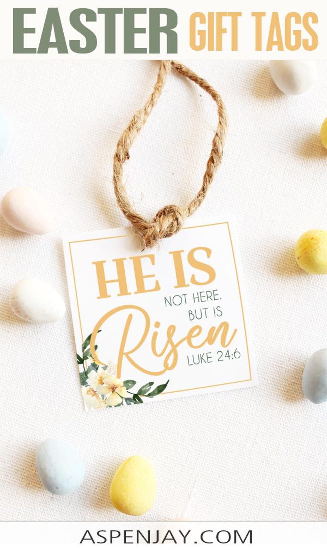 He is Risen Tags Printable, INSTANT DOWNLOAD, Easter Gift Tag, Sunday ...