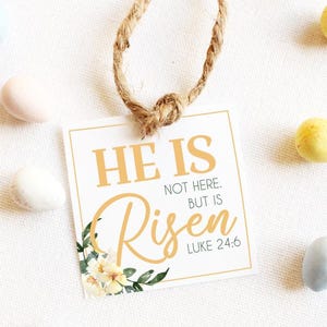 He is Risen Tags Printable, INSTANT DOWNLOAD, Easter Gift Tag, Sunday ...