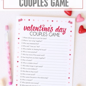 Valentine's Day Couples Game - INSTANT DOWNLOAD - Fun Valentine ...