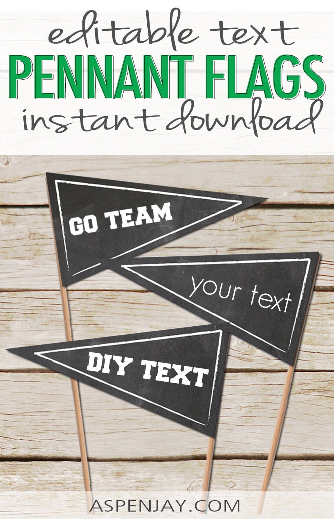 Editable Pennant Flags - INSTANT Download - DIY Editable Text - Food ...