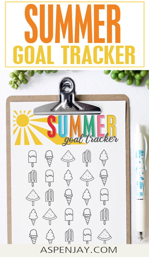 Summer Goal Charts for Kids - INSTANT DOWNLOAD - Goal Template for Kids ...