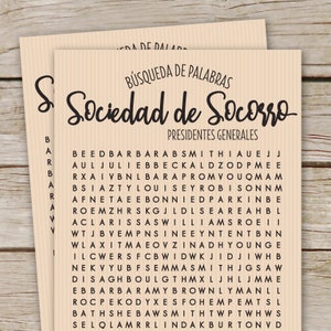 Búsqueda De Palabras De La Sociedad De Socorro - Descarga Instantánea ...