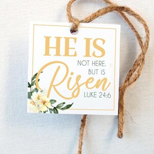 He is Risen Tags Printable, INSTANT DOWNLOAD, Easter Gift Tag, Sunday ...