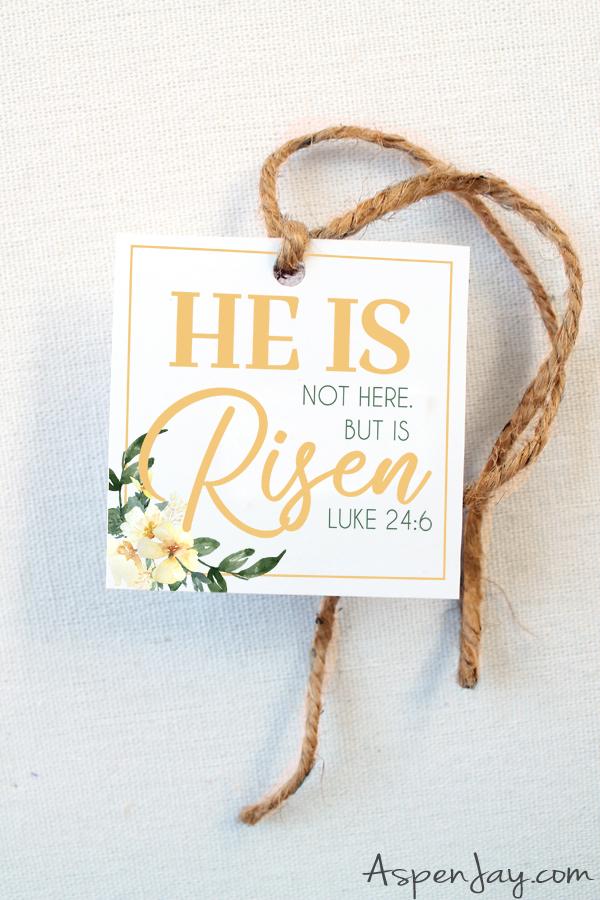 He is Risen Tags Printable, INSTANT DOWNLOAD, Easter Gift Tag, Sunday ...