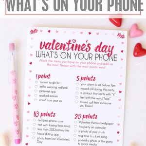 Valentine's What's on Your Phone Game - Valentines Day Game ...