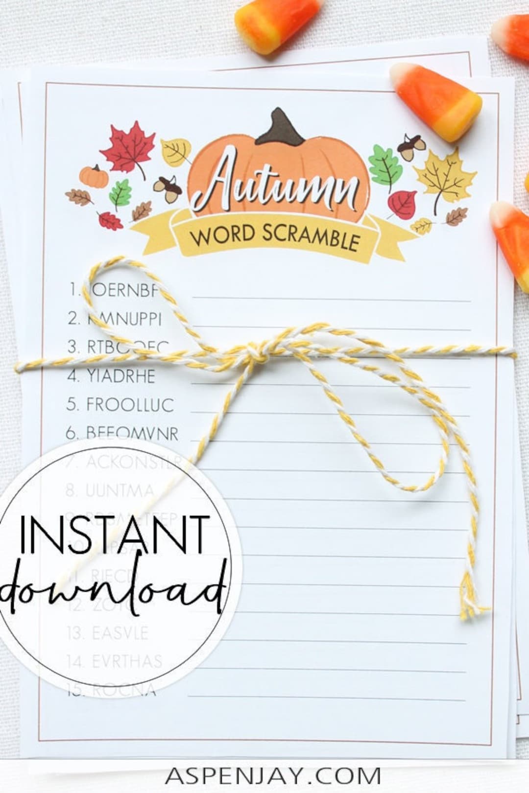Fall Scramble Game - Instant Download - Autumn Word Scramble - Fall ...