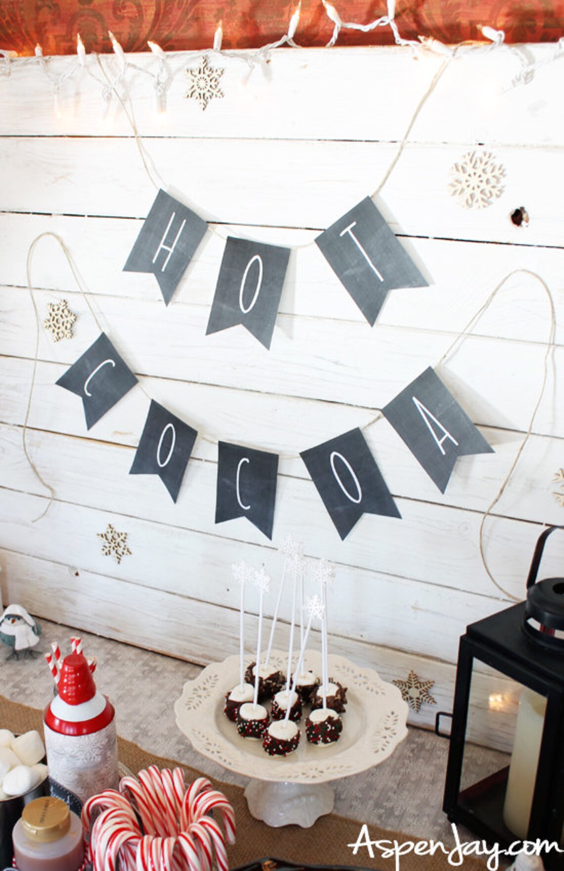 Hot Cocoa Banner - DIGITAL PRINTABLE - Hot Cocoa Bar Sign - Holiday ...