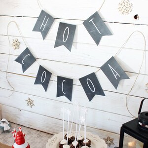 Hot Cocoa Banner - DIGITAL PRINTABLE - Hot Cocoa Bar Sign - Holiday ...