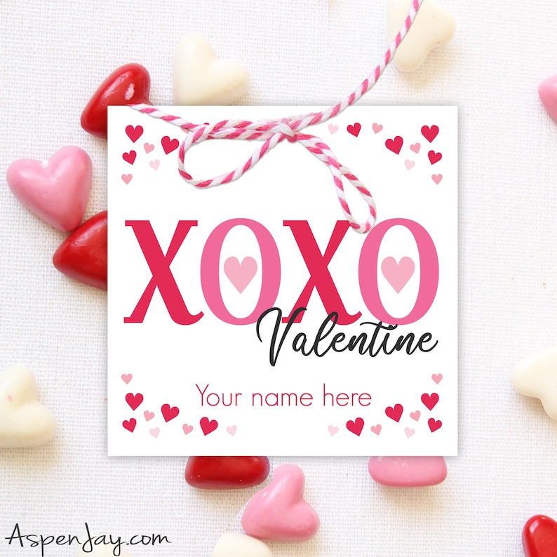 XOXO Valentine's Day Tags Printable, INSTANT DOWNLOAD, Valentine Gift ...