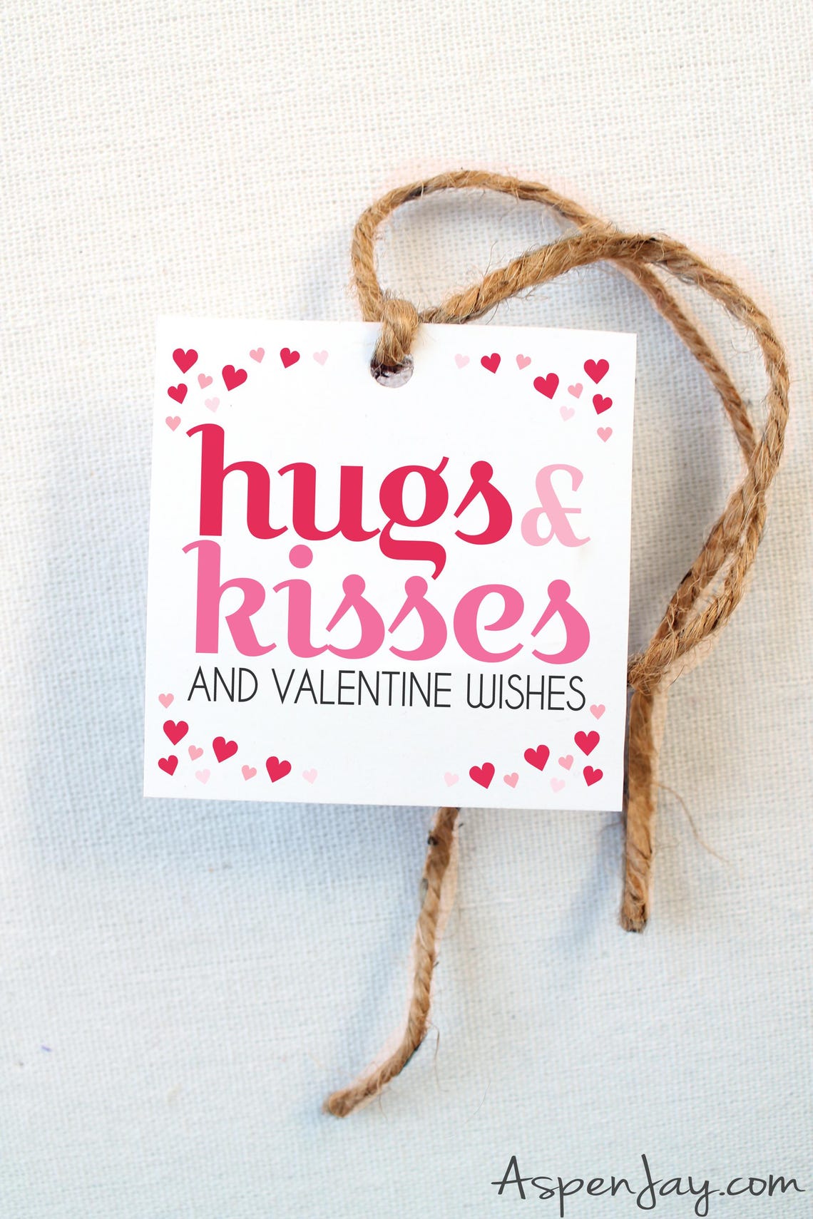 Hugs & Kisses Valentine Tags Printable, INSTANT DOWNLOAD, Valentine ...
